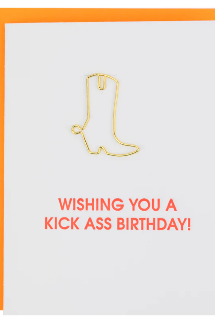 Wishing You A Kick Ass Birthday Paper Clip Card – Blue Gardenia Boutique